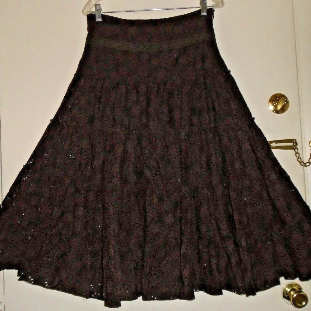 Perforated Cut-Out 5 Tiered Summer Fun Skirt - Gem